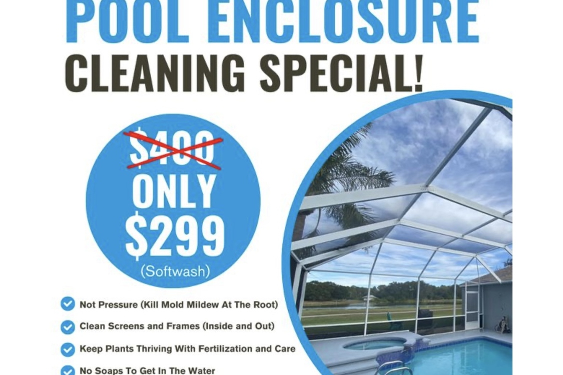 $299 Pool Enclosure Cleaning Special | Safe Shine